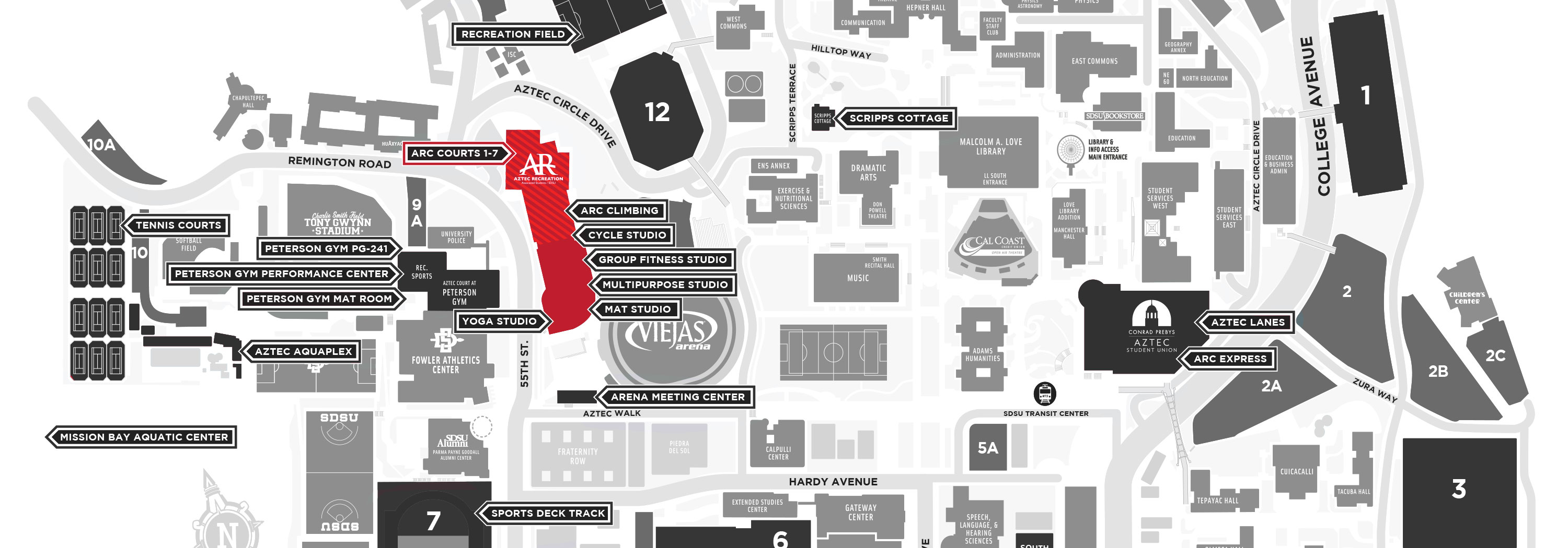 Credit Classes Locations | Aztec Recreation | A.S. | San Diego State ...