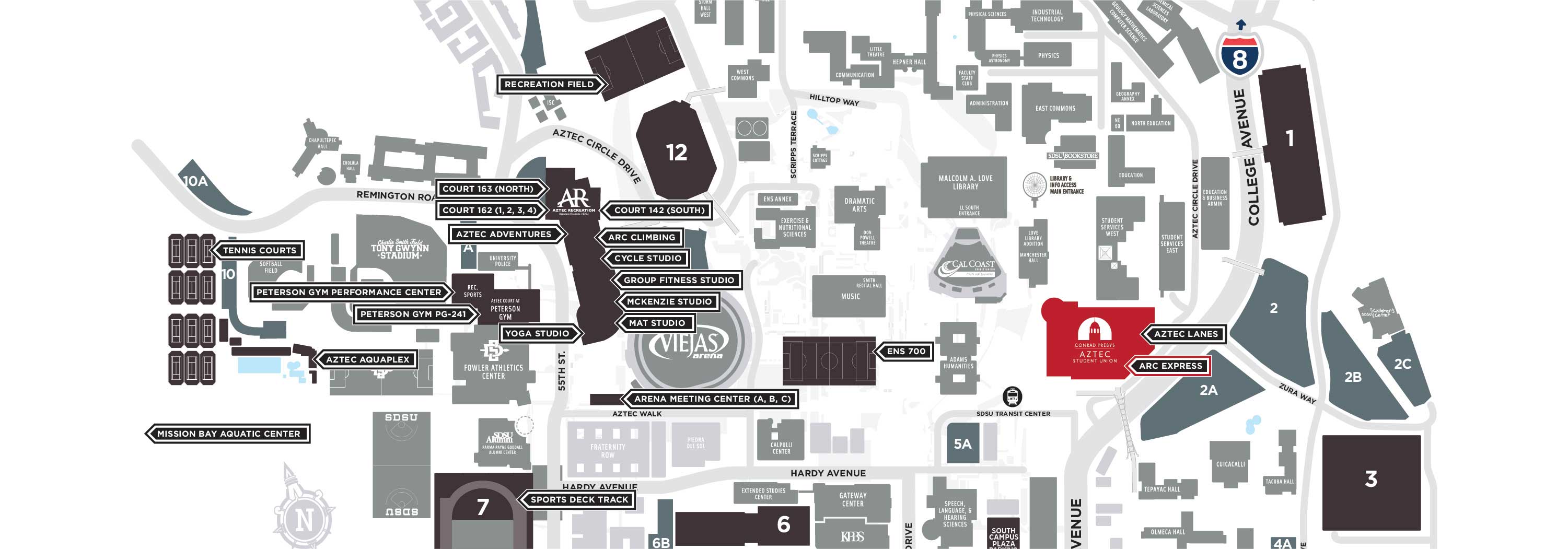 Credit Classes Locations | Aztec Recreation | A.S. | San Diego State ...