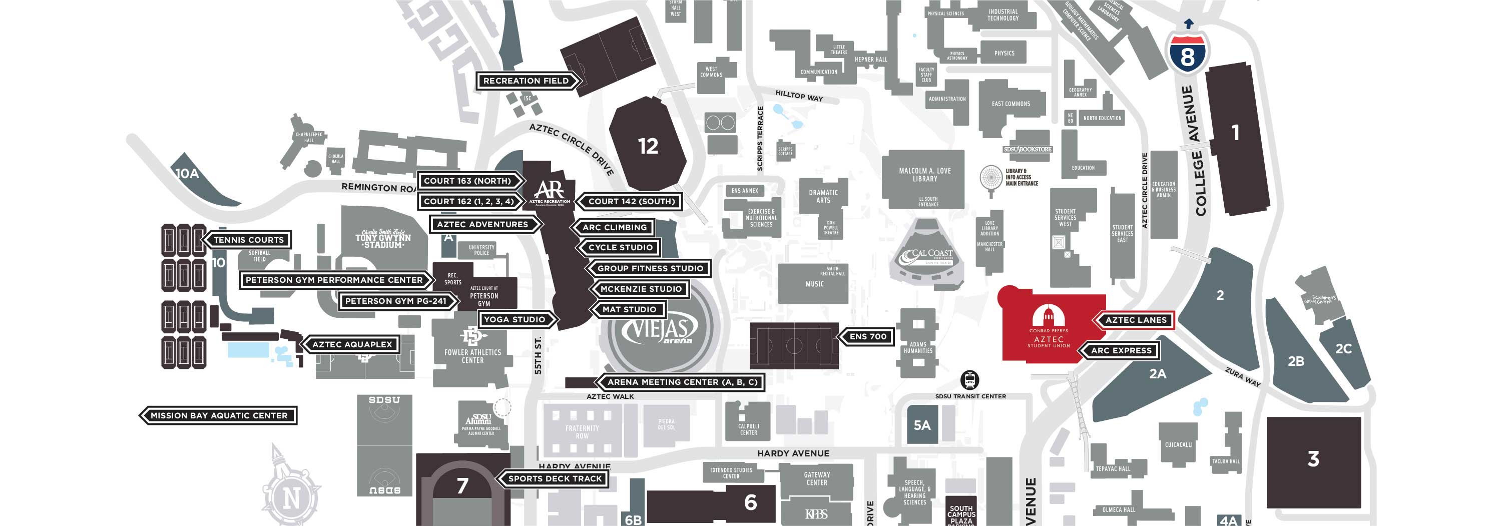 Credit Classes Locations | Aztec Recreation | A.S. | San Diego State ...